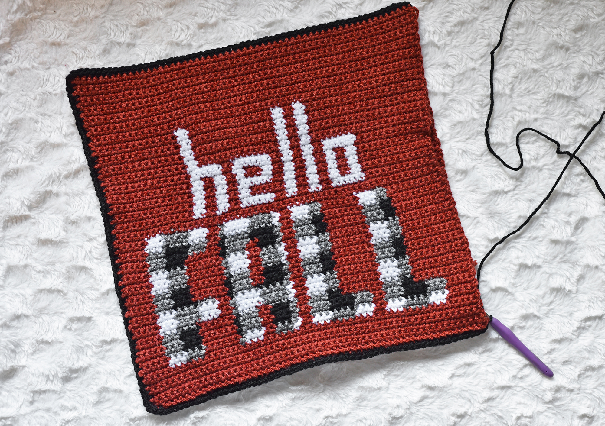 Hello Fall Pillow - Free Crochet Pattern - The Turtle Trunk