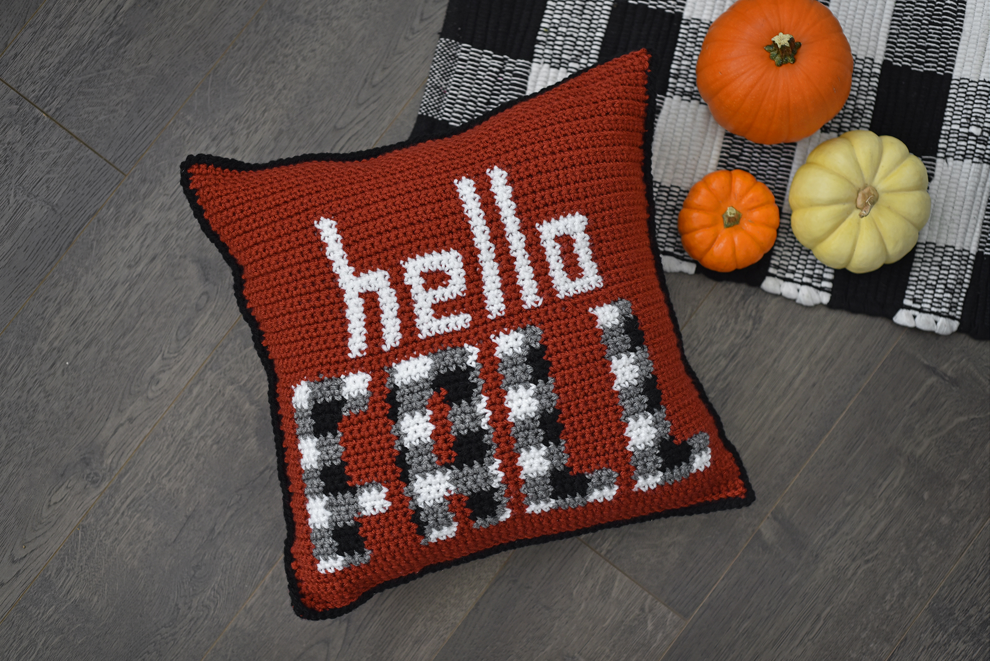 Hello Fall Pillow - Free Crochet Pattern - The Turtle Trunk