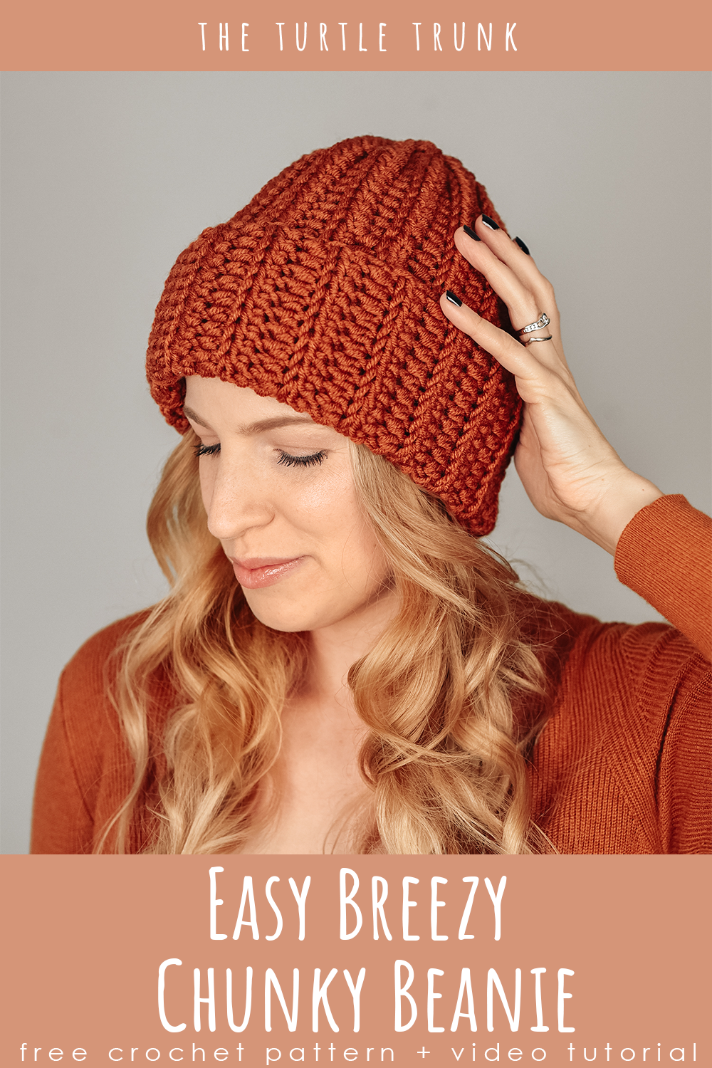 Easy Breezy Chunky Beanie - Beginner Crochet Hat - The Turtle Trunk