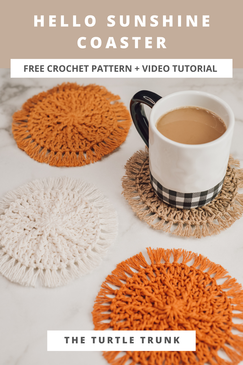 Easy Crochet Coaster Pattern - Hello Sunshine Coaster - The Turtle Trunk