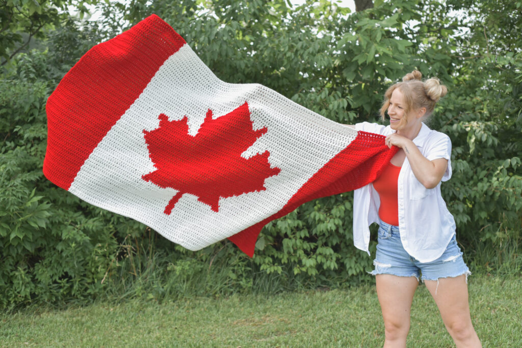 Canadian Flag Blanket - Free Crochet Pattern - The Turtle Trunk
