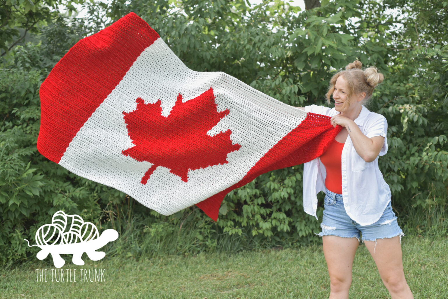 Canadian Flag Blanket - Free Crochet Pattern - The Turtle Trunk
