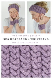Spa Headband and Wristband - Free Crochet Pattern - The Turtle Trunk